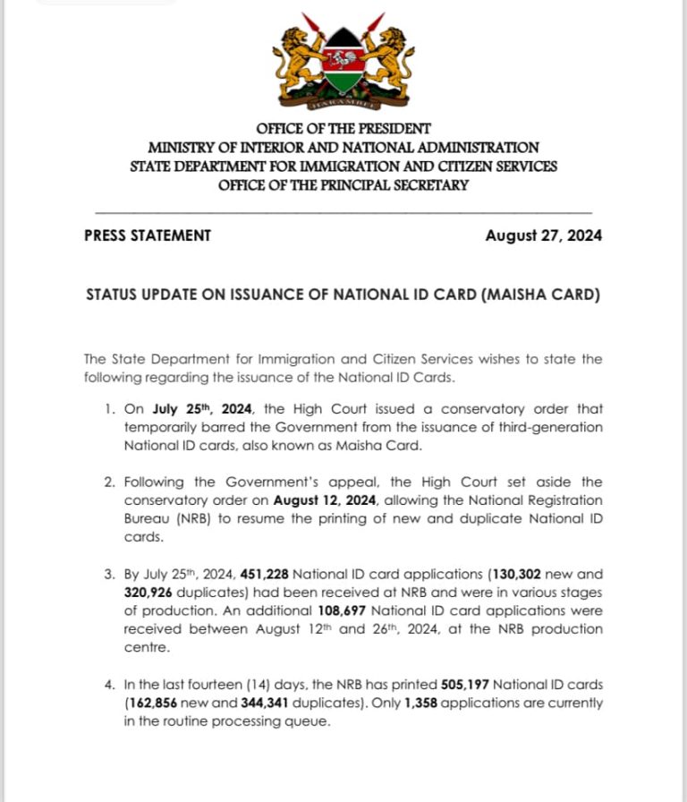 Status update on issuance of national ID card !! – Directorate of ...